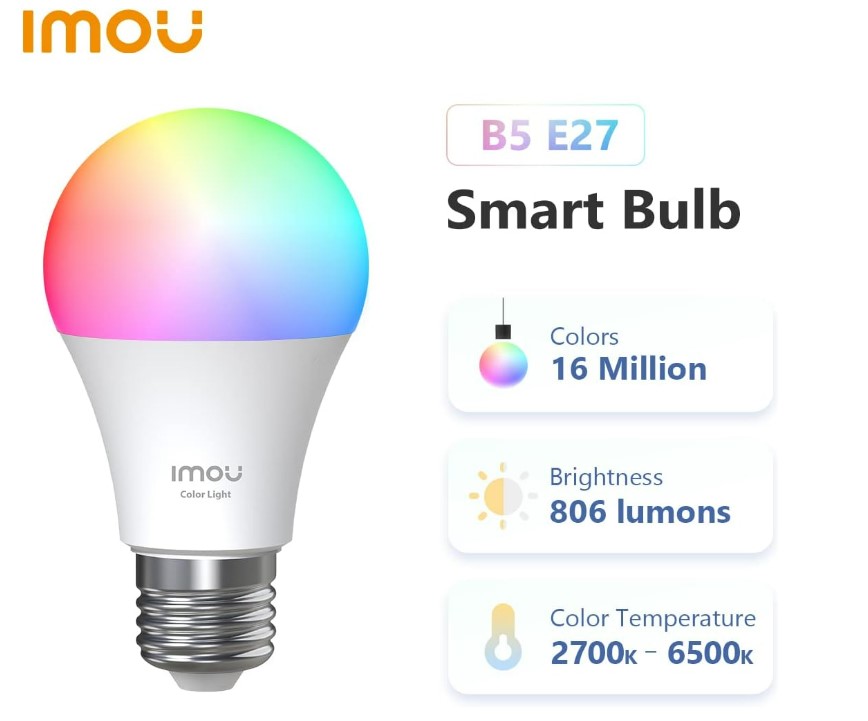 BOMBILLO RGB INTELIGENTE IMOU IOT-CL1B-5-E26-US | EquiTecno C.A.